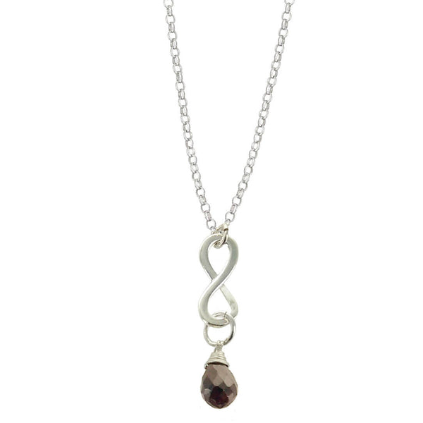Garnet January Birthstone Infinity Necklace – Sheva
