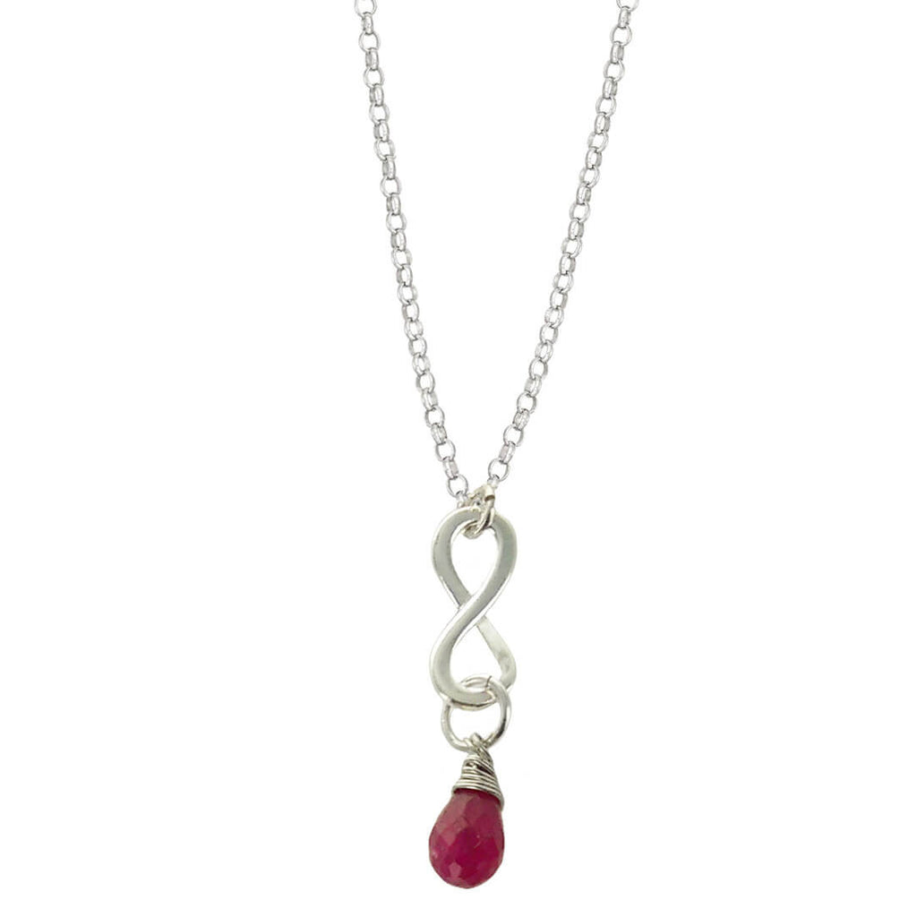 Ruby July Birthstone Infinity Necklace – Sheva