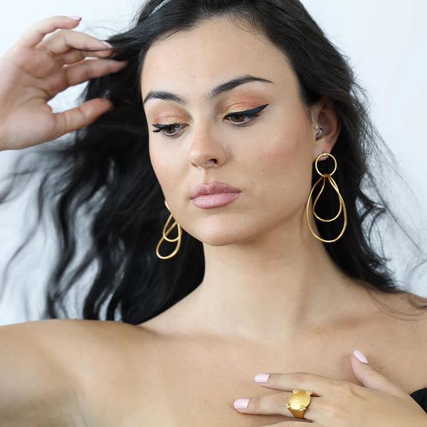 Hand Formed Twisting Hoops Post Earrings By Aris – Sheva